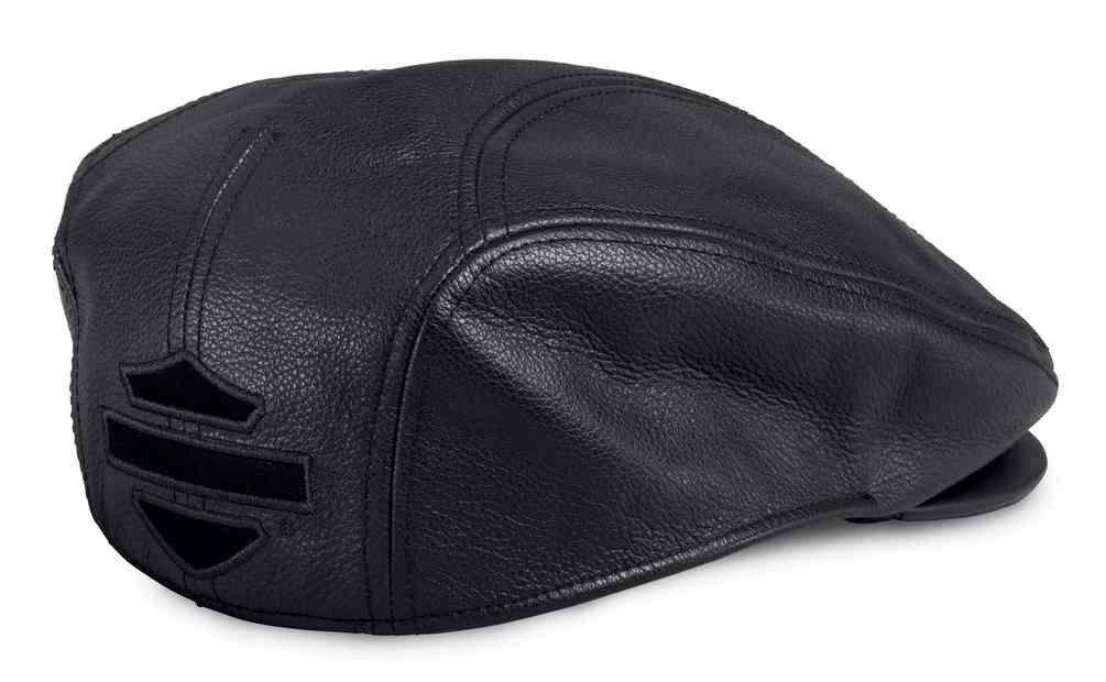 Harley-Davidson® Men's Stylized B&S Logo Leather Ivy Cap, Black 97645 ...