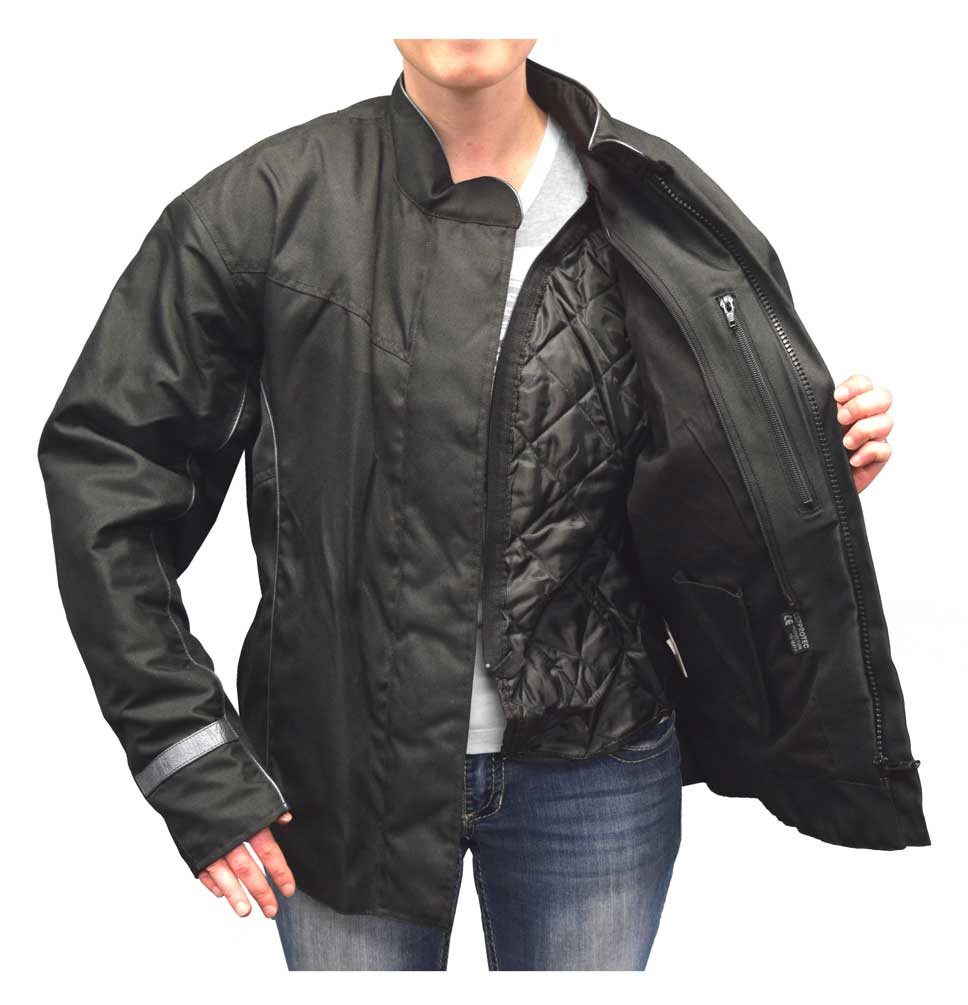 Redline Women's Body Armor Racing Nylon Jacket w/ Liner, Solid Black L ...