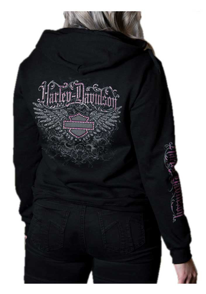Harley-Davidson® Women's Thrill Stone Embellished Full Zip-Up Hoodie ...