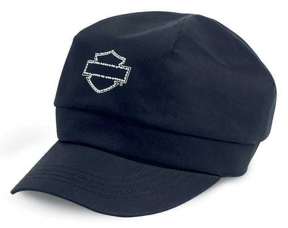 Harley-Davidson® Women's Spirted Biker Cap Flat Top Hat, Black 99450 ...