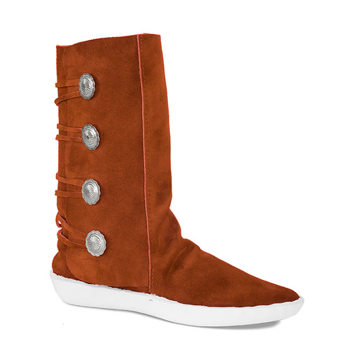Four Button Handmade Leather Moccasin - San Agustin Trading Co.