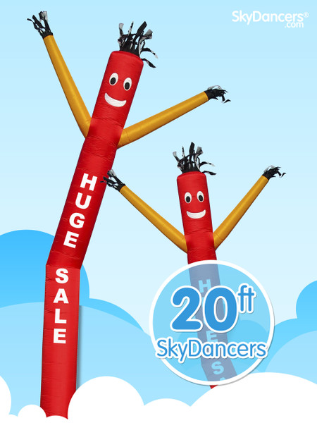 Sky Dancer Red & Yellow Huge Sale - 20ft Tall Attachment