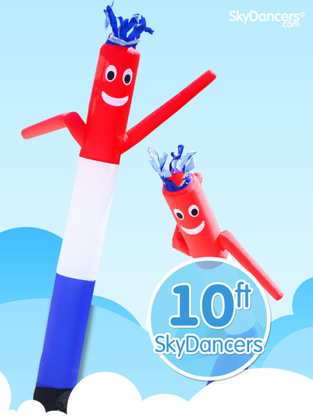 Red White & Blue Sky Dancer - 10ft Tall Attachment