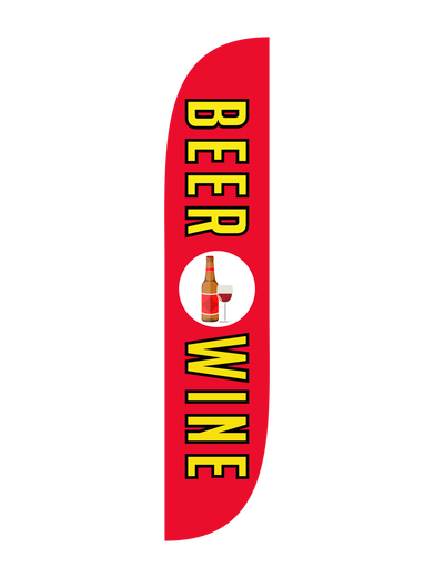 Beer & Wine - Red - Feather Flag
