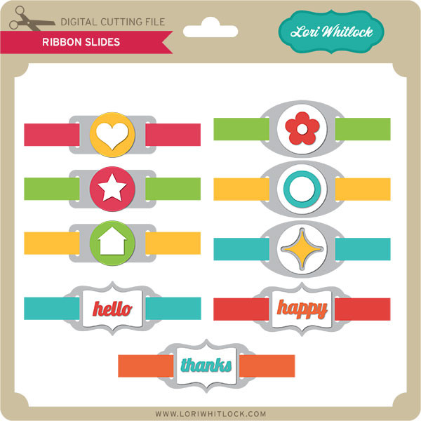 Ribbon Slides with Ribbon - Lori Whitlock's SVG Shop