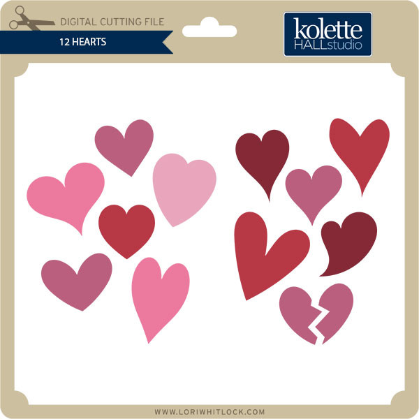 12 Hearts - Lori Whitlock's SVG Shop