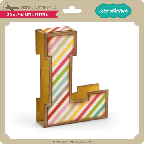 3D Alphabet Letter L - Lori Whitlock's SVG Shop