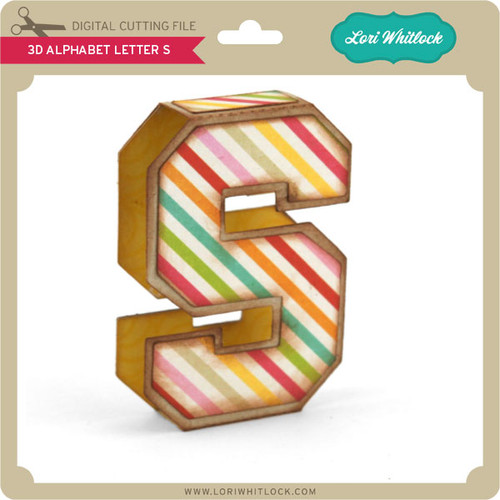 3D Alphabet Letter S - Lori Whitlock's SVG Shop