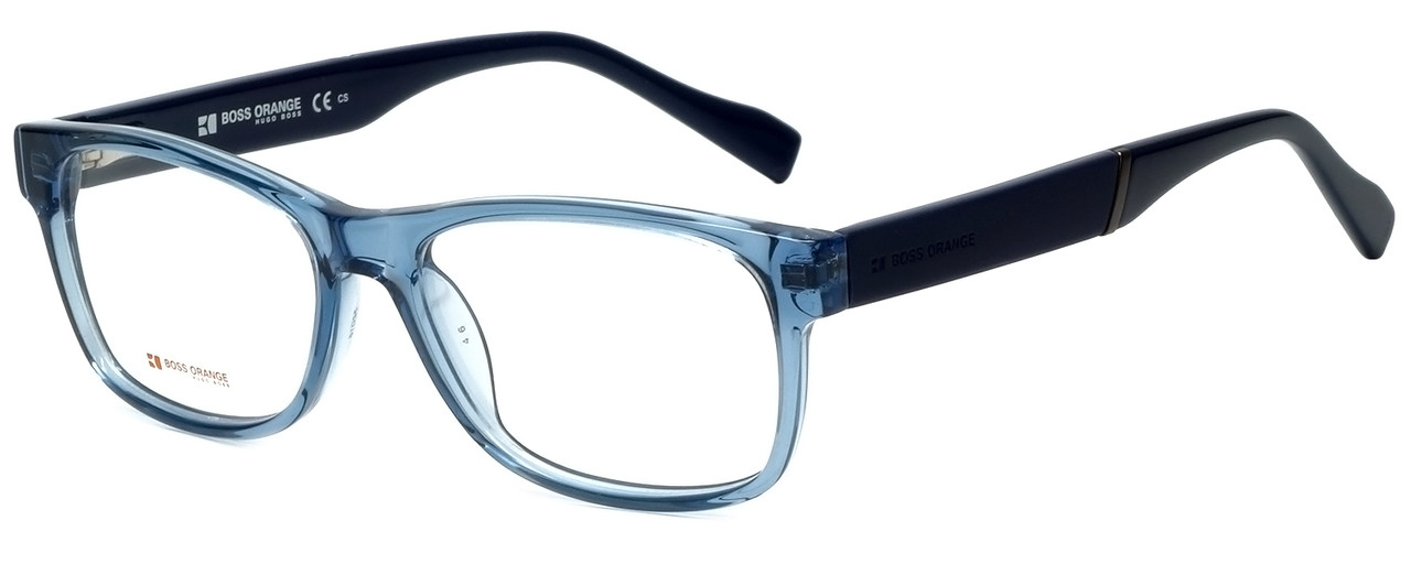 Hugo Boss Designer Reading Glasses BO0084-6V1 in Transparent Blue 52mm ...